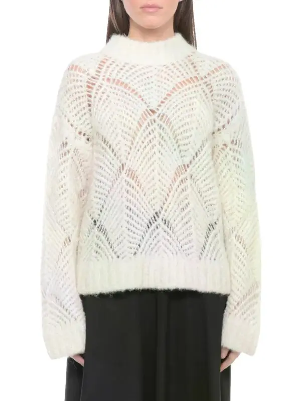 Antonelli Firenze Openwork Knit Sweater - Neutrals