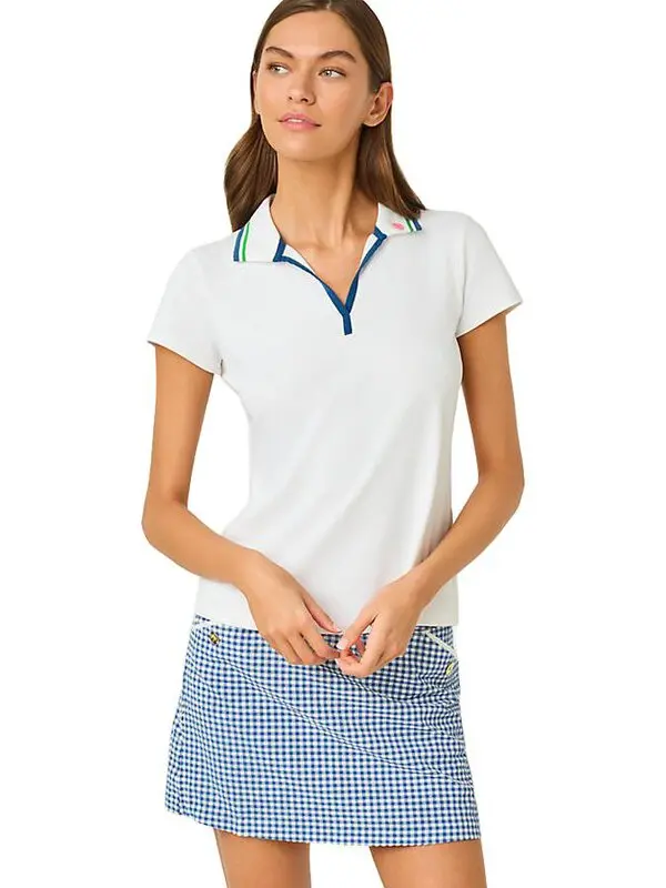 LILLY PULITZER Upf 50+ Luxletic Frida Polo - Resort White