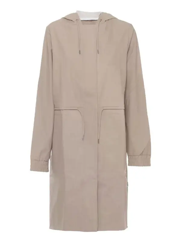 Rains Hooded String Parka - Neutrals