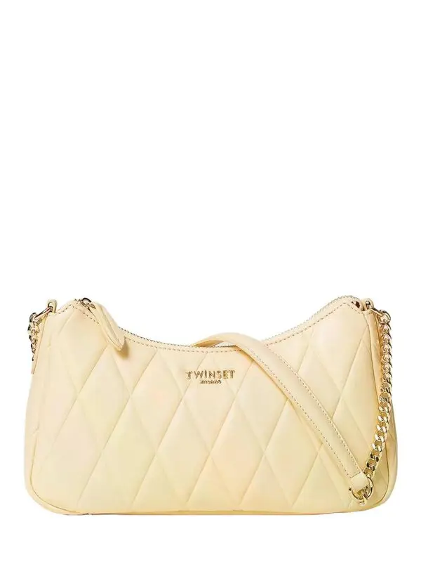 TWINSET Quilted Shoulder Bag With Logo Detail - Neutrals
