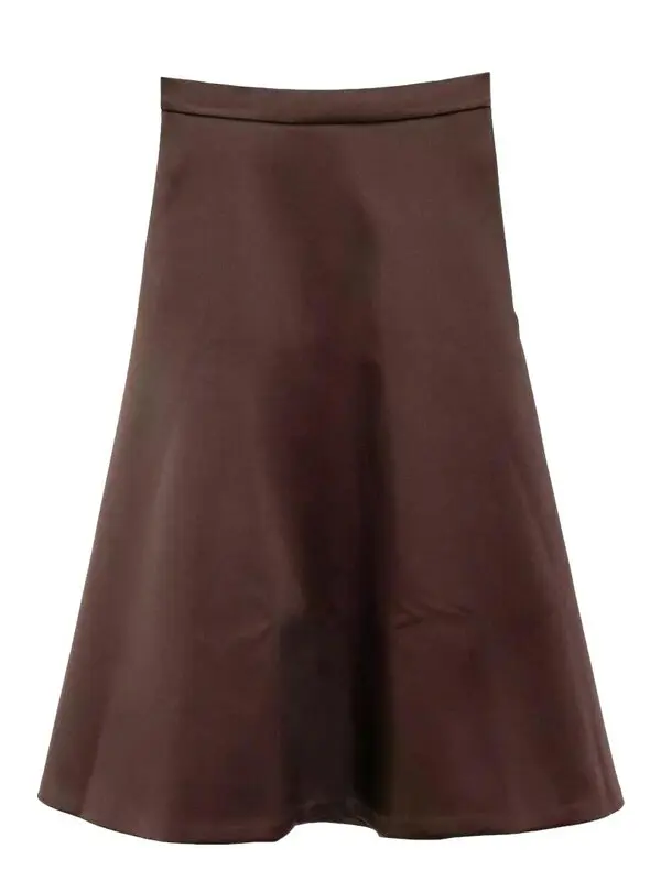 RÓHE Satin Midi Skirt - Brown