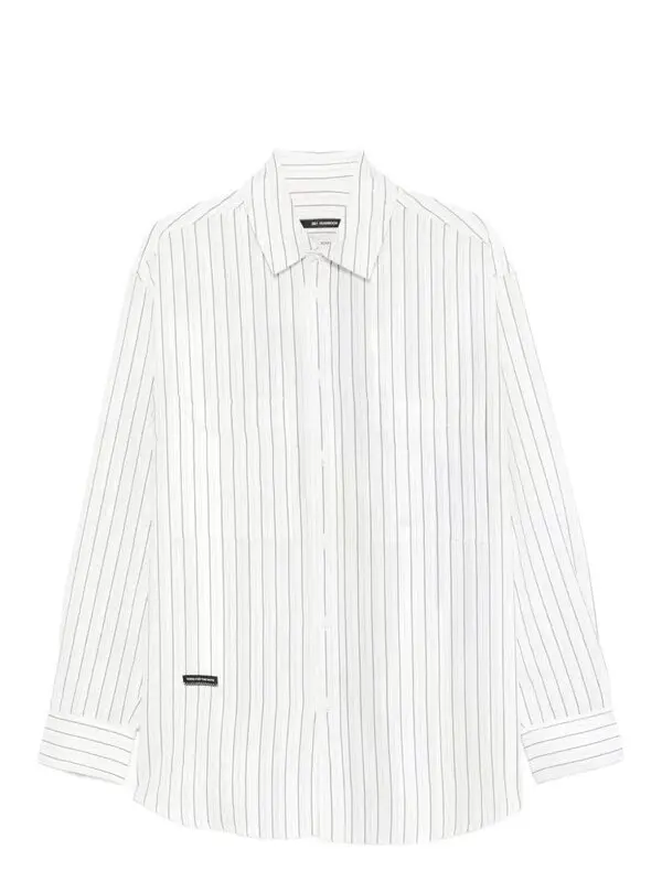 SONG FOR THE MUTE Striped-pattern Chest-pocket Shirt - White