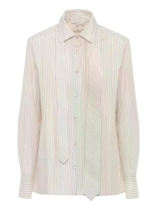 Antonelli Firenze Striped Tie Shirt - Neutrals