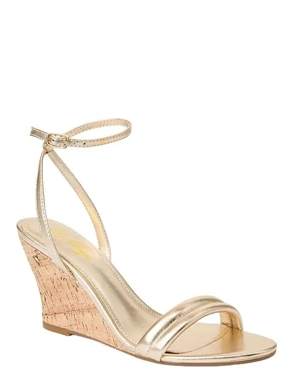 LILLY PULITZER Junie Wedge - Gold Metallic