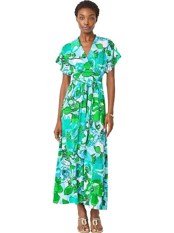 LILLY PULITZER Keenan Maxi Dress - Capri Blue Rousseaus Roses