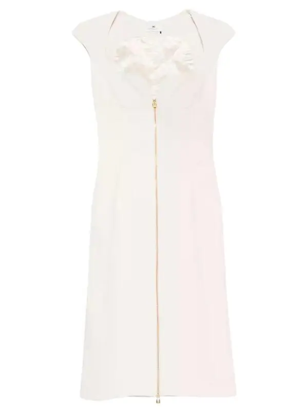 Elisabetta Franchi Zip Sheath Dress - Neutrals