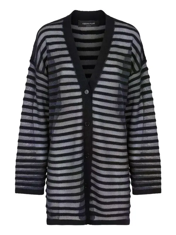 Fabiana Filippi Sequin Striped Cardigan - Black