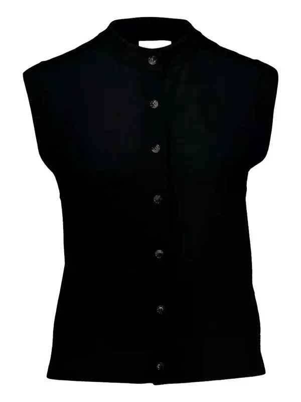 ALLUDE Button Knitted Vest - Black