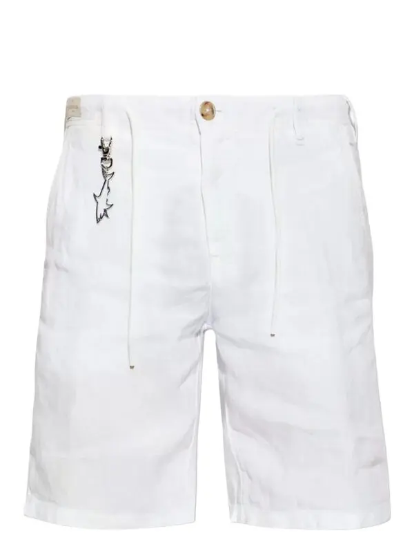 Paul & Shark Drawstring Linen Shorts - White