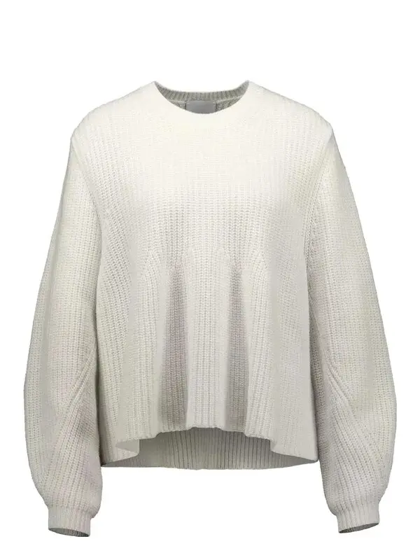 ALLUDE Knitted Crewneck Sweater - Neutrals