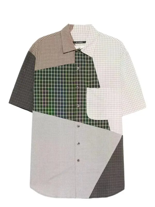 SONG FOR THE MUTE Pachecked-pattern Shirt - Green