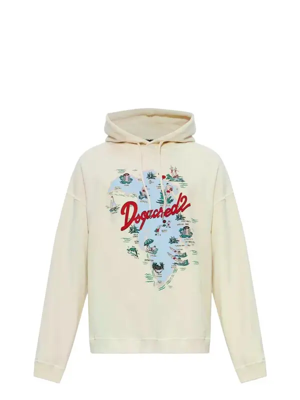 Dsquared2 Graphic-print Hoodie - Neutrals