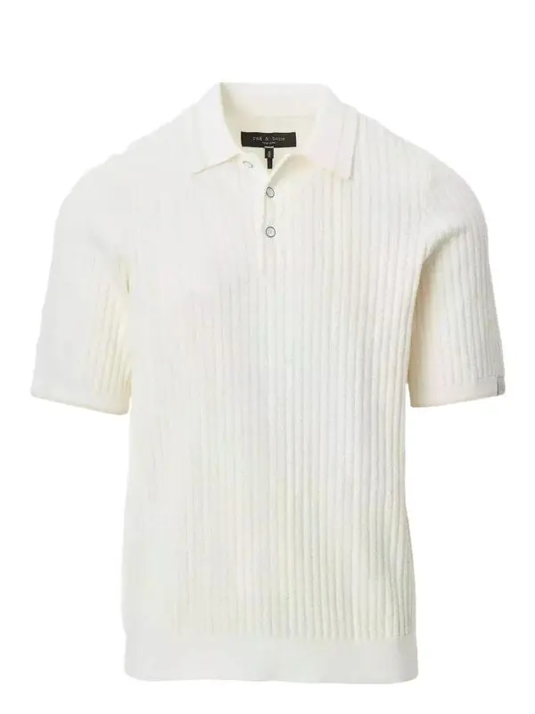 Rag & Bone Harvey Textured Polo Shirt - Neutrals