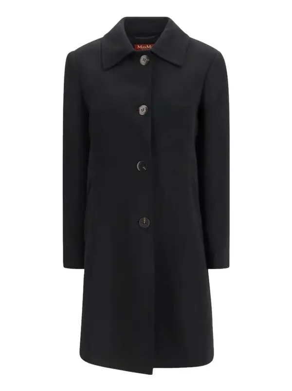 Max Mara Mstracconto Single-breasted Coat - Black