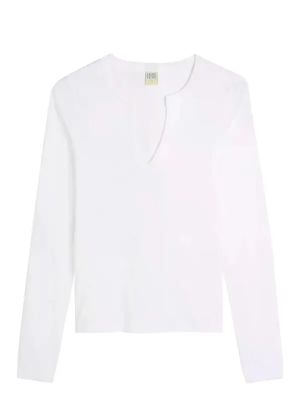 FLORE FLORE V-neck Long-sleeve Top - White