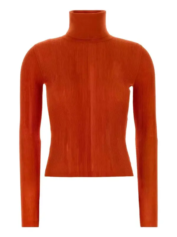 Saint Laurent Ribbed Roll-neck Sweater - Orange
