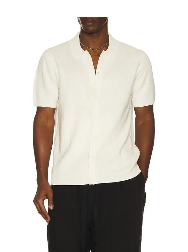 Reigning Champ Cotton Linen Piazza Shirt In . Also - Cream