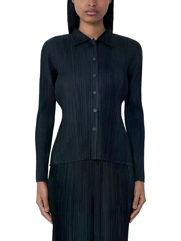 Issey Miyake Pleated Button-down Shirt - Black