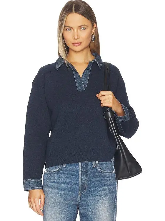 Rag & Bone Marie Denim Polo - Navy