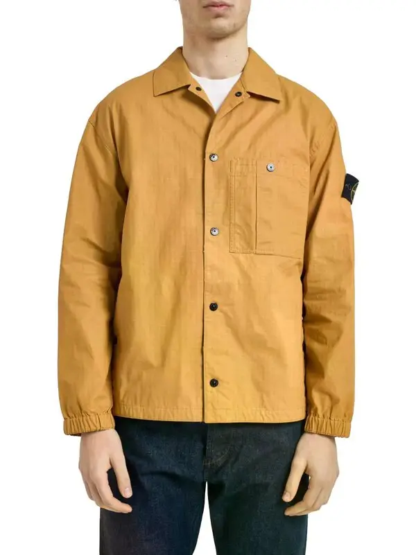 Stone Island Logo-patch Overshirt - Yellow