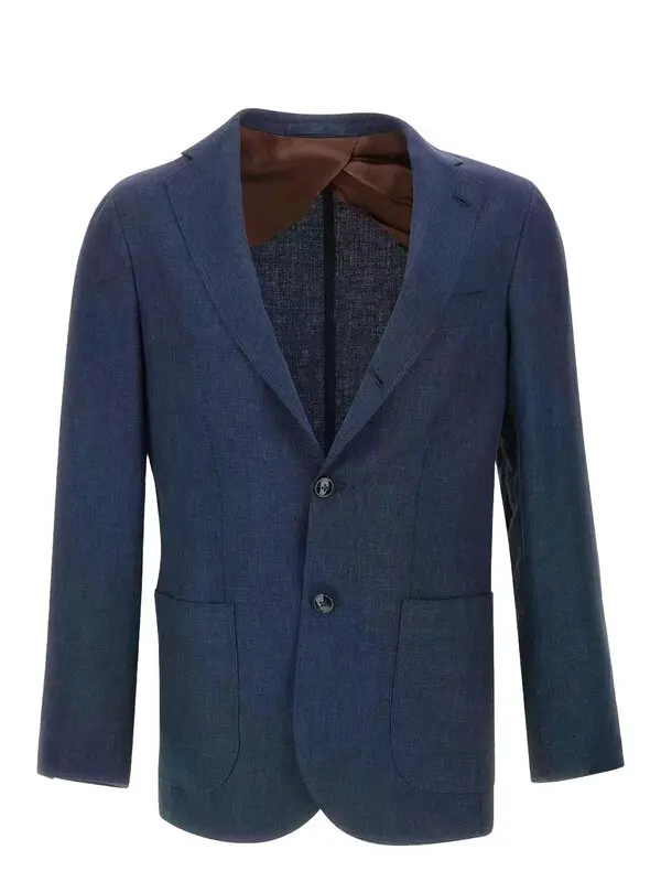 BARBA NAPOLI Button Blazer - Blue