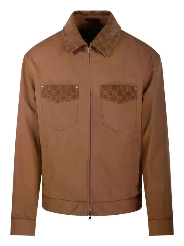 Gucci Monogram-pocket Jacket - Brown