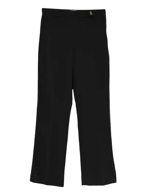 Elisabetta Franchi Logo Plaque Cropped Trousers - Black