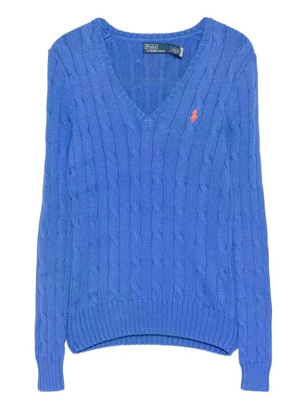 Polo Ralph Lauren Cable-knit V-neck Sweater - Blue