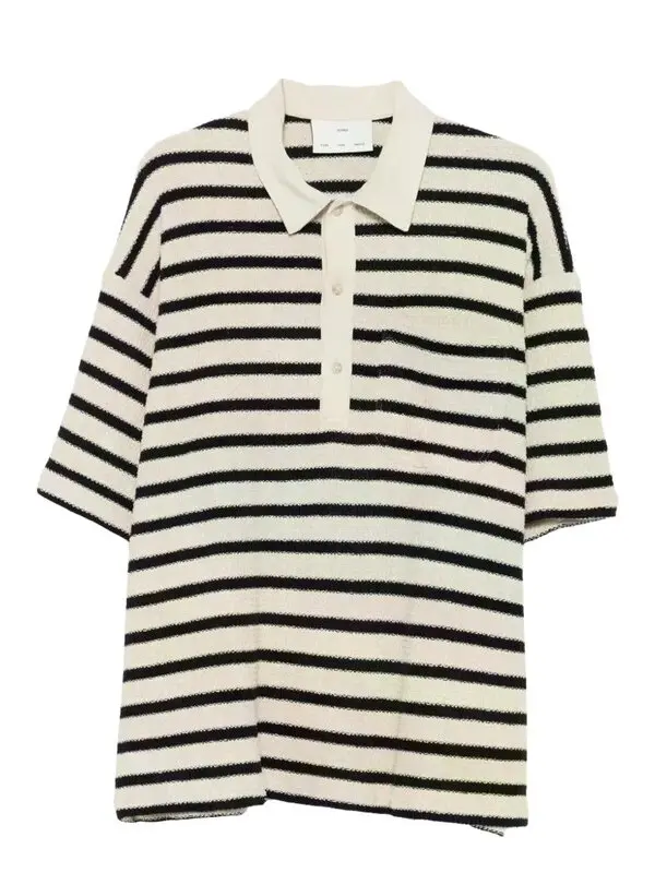SONG FOR THE MUTE Striped-pattern Polo Shirt - Neutrals
