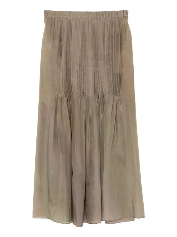 LAUREN MANOOGIAN Pleated Midi Skirt - Green
