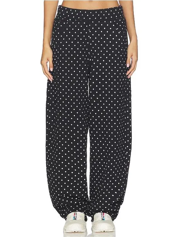 AFRM Ryan Barrel Sweats With Polka Dot Print - Black