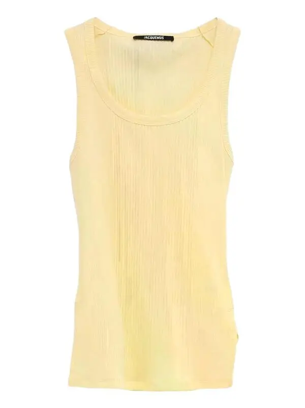 Jacquemus Ribbed Vest Top - Yellow