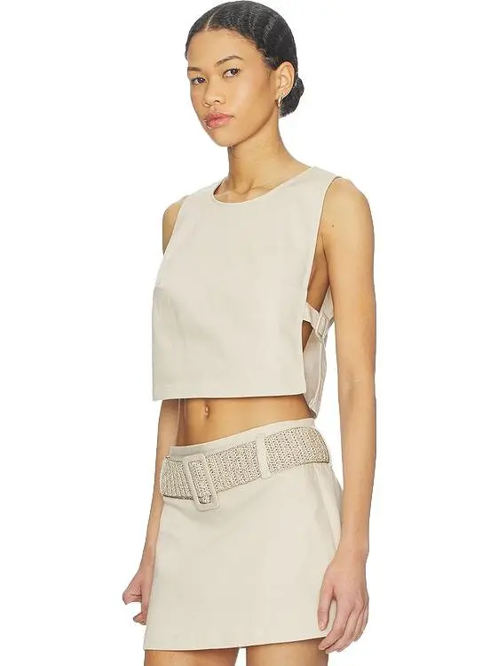 My Beachy Side Alba Denim Top - Neutral