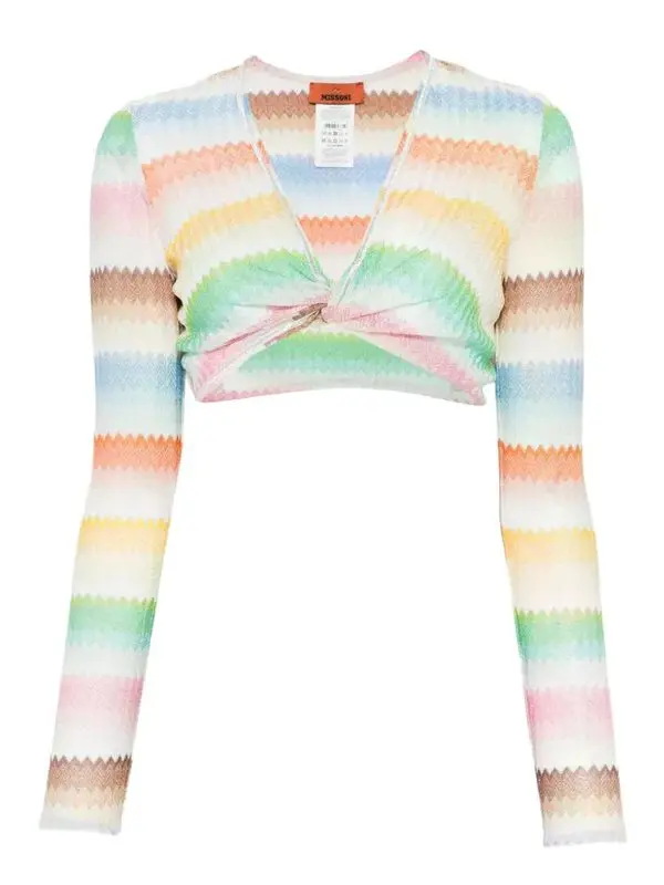 Missoni Long-sleeve Cropped Top - White