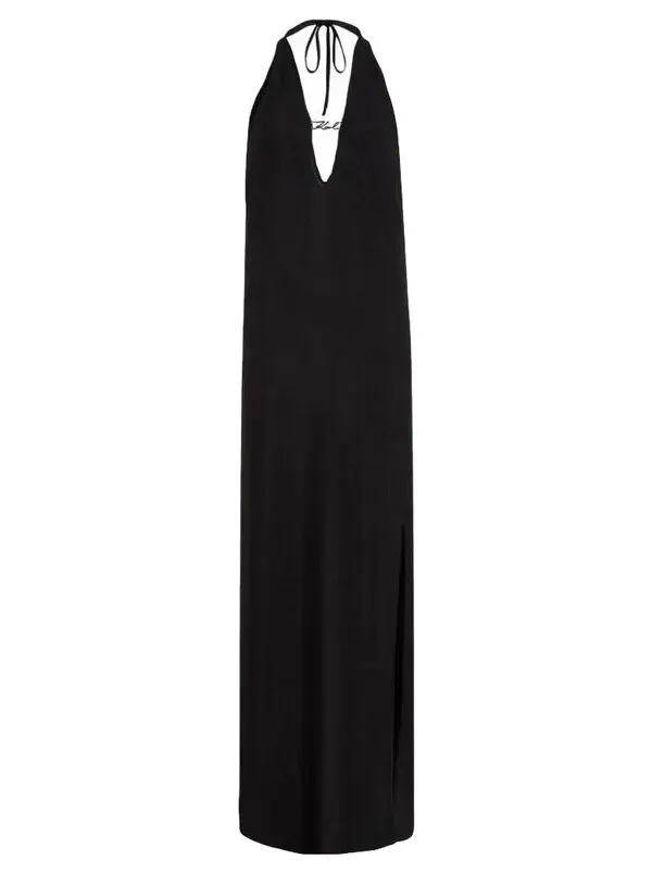Karl Lagerfeld Maxi Signature Lurex Dress - Black
