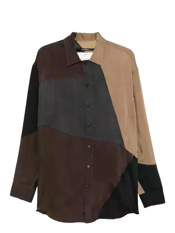 SONG FOR THE MUTE Patchwork Button-fastening Shirt - Brown