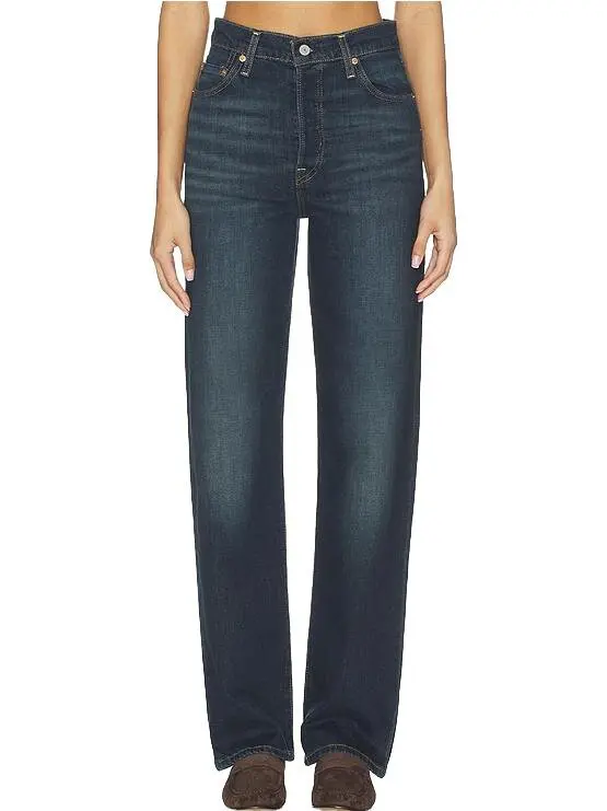 LEVI'S Ribcage Full Length Straight Leg Jeans - Blue