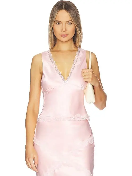 MORE TO COME Priscilla Lace Top - Pink