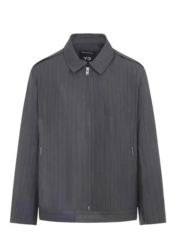 Y3 Pinstriped Overshirt - Grey