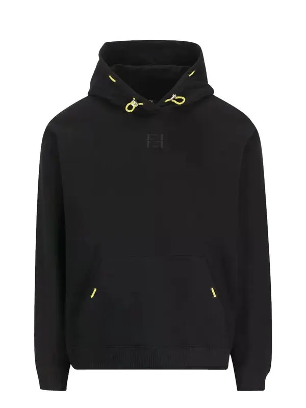 Fendi Logo-embroidered Hoodie - Black