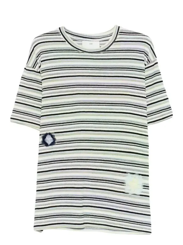 SONG FOR THE MUTE Striped-pattern T-shirt - White