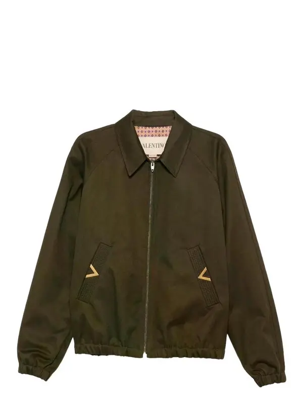 Valentino Garavani Appliqué Zip-up Jacket - Green