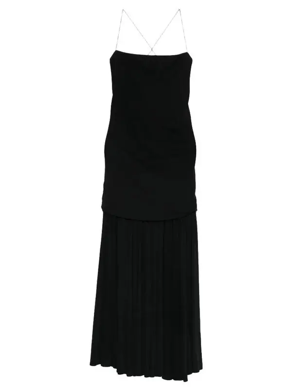 Jacquemus Pleated Midi Dress - Black