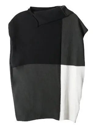 Y’s Half Sleeve Collar Top - Black