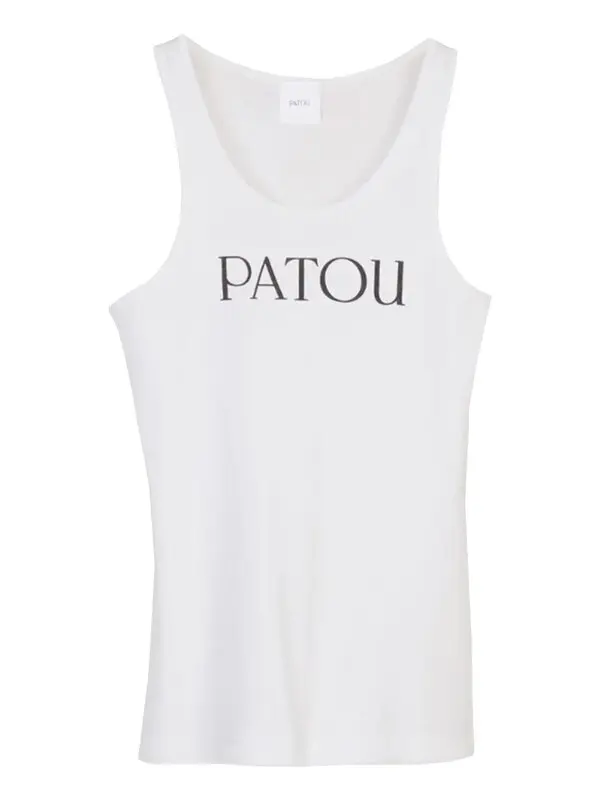 Patou Logo Print Tank Top - White