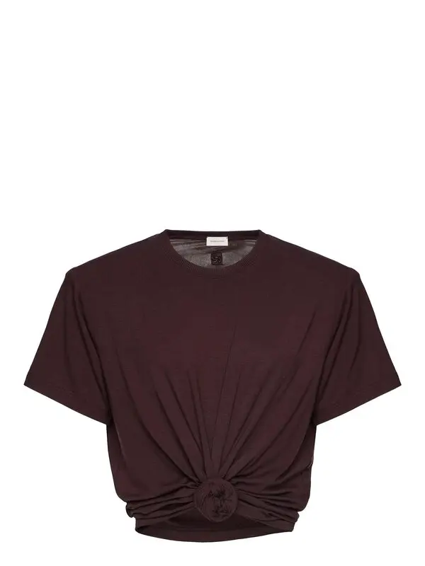 Magda Butrym T-shirt With Knot Detailing - Bordeaux