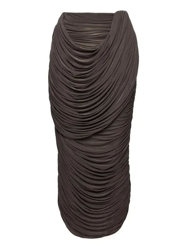 Magda Butrym Cupro Midi Skirt - Brown