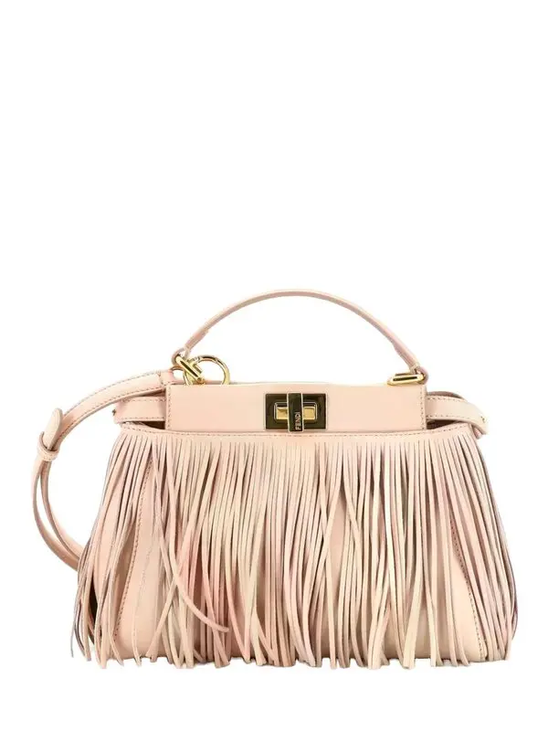 Fendi Peekaboo Mini Satchel Fringe Leather - Pink