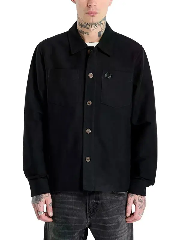 Fred Perry Twill Chest-pocket Shirt - Black