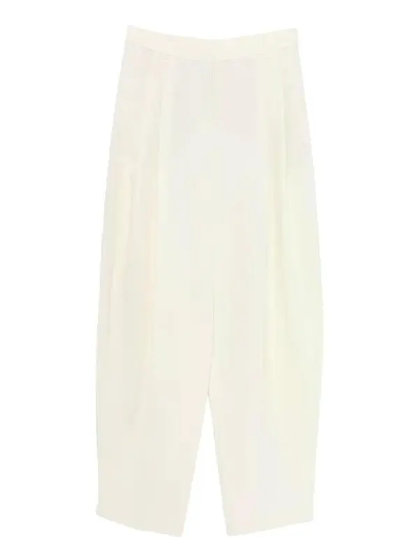 Andamane Balloon-leg Pleated Trousers - White